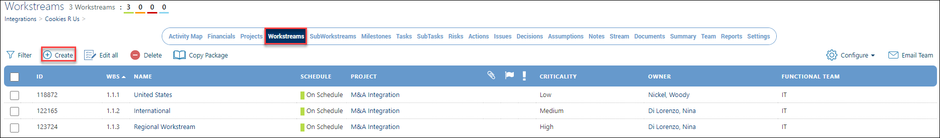 How to Create a Workstream in an Integration